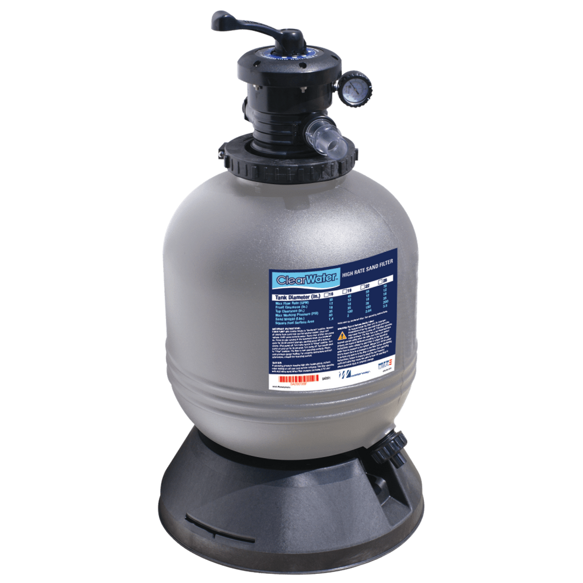 Waterway ClearWater 1.4 SqFt Sand Filter — Ace Pools Supplies